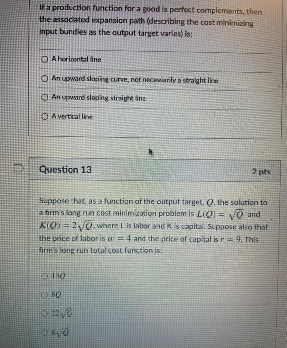 Solved If a production function for a good is perfect | Chegg.com