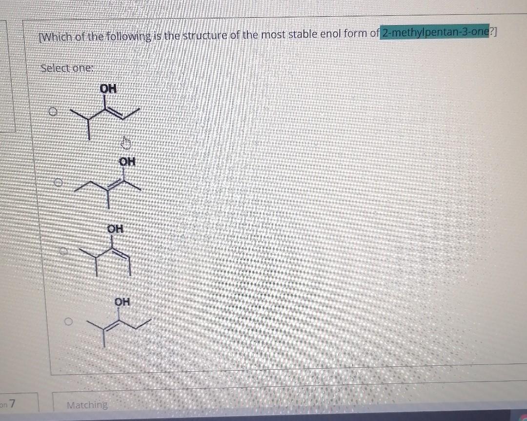 Solved [Which of the following is the structure of the most | Chegg.com