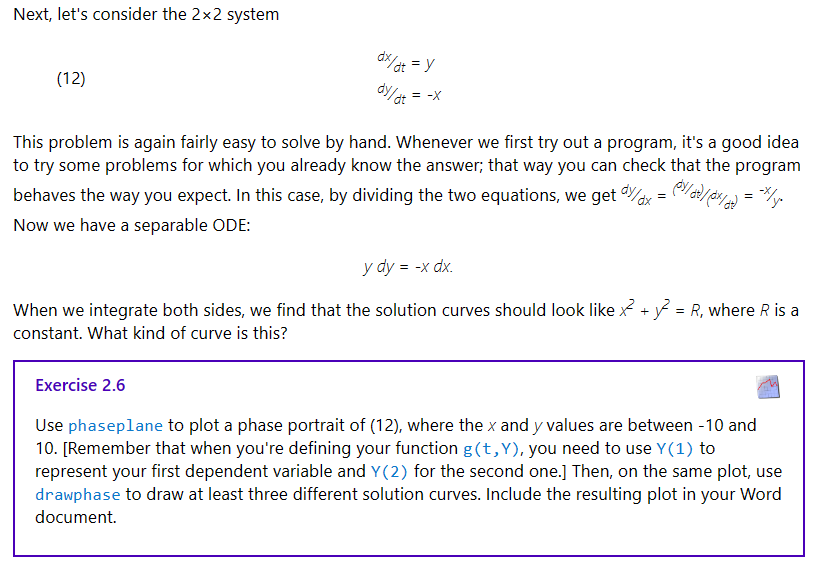 IN MATLAB, provide code let's consider the 2×2 | Chegg.com