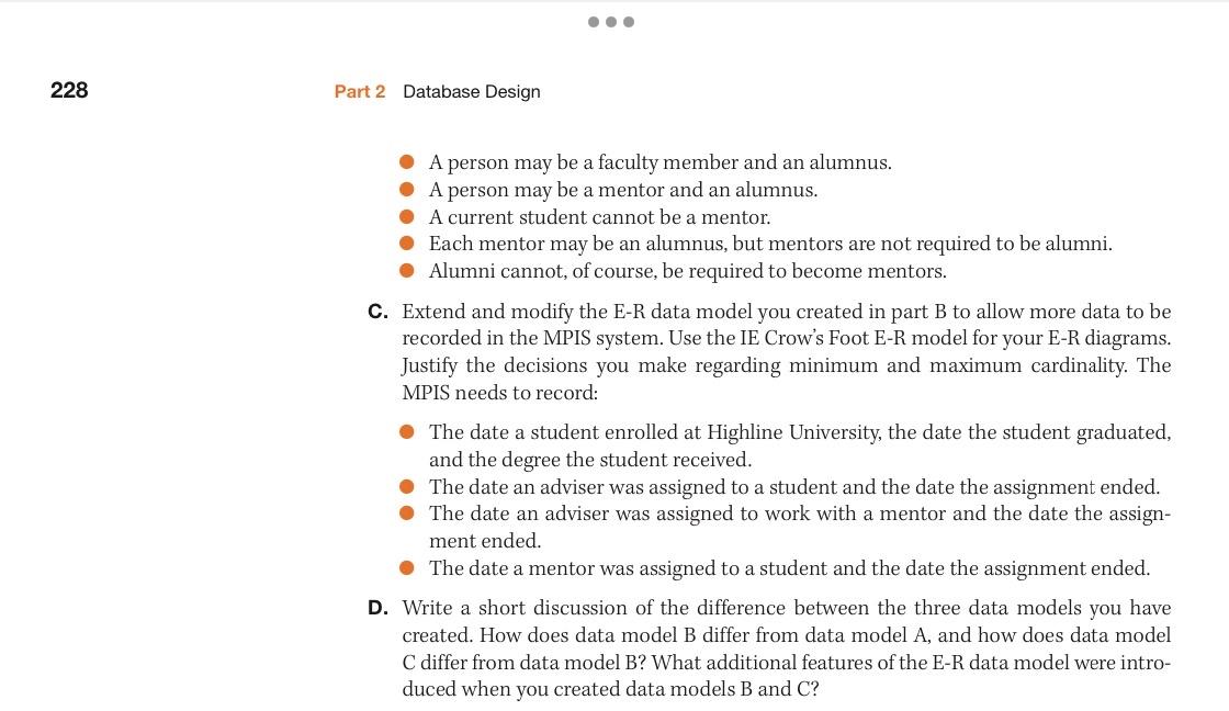 Solved 228Part 2 ﻿Database DesignA person may be a faculty | Chegg.com