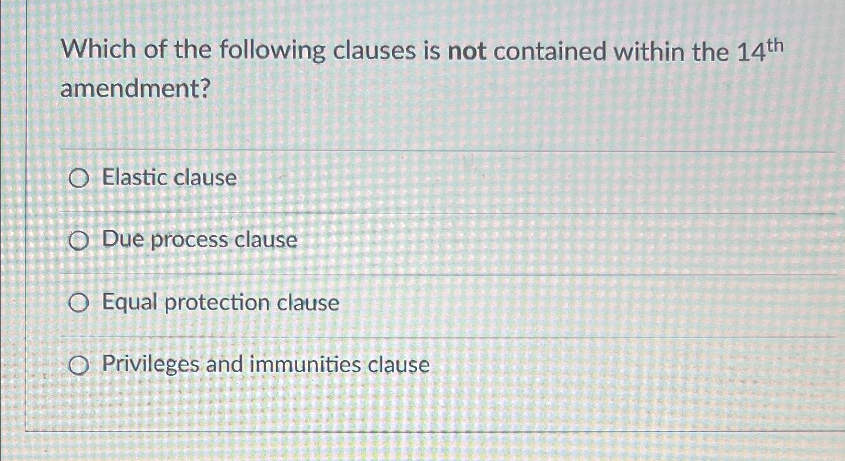 Solved Which of the following clauses is not contained | Chegg.com