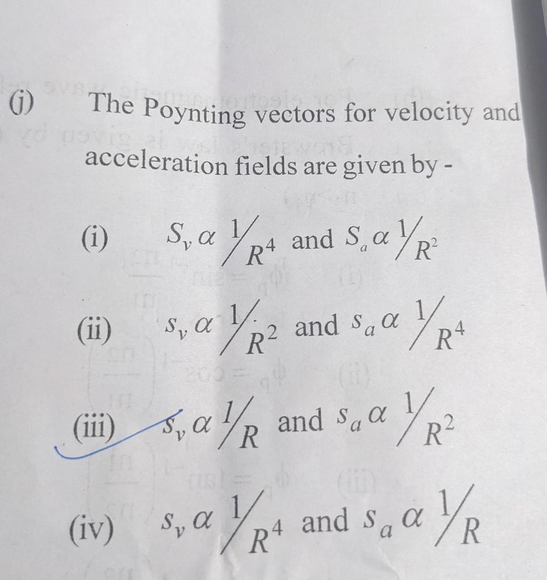 Solved The Poynting vectors for velocity an acceleration | Chegg.com