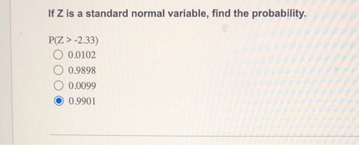 Solved If Z is a standard normal variable, find the | Chegg.com