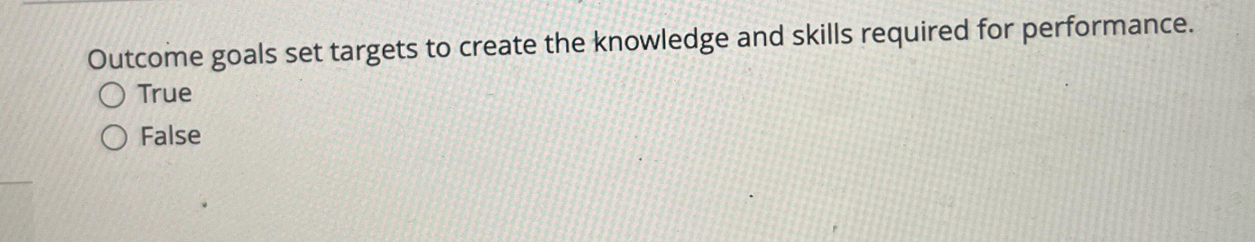 Solved Outcome goals set targets to create the knowledge and | Chegg.com