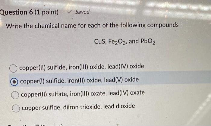 Solved Write the chemical name for each of the following | Chegg.com
