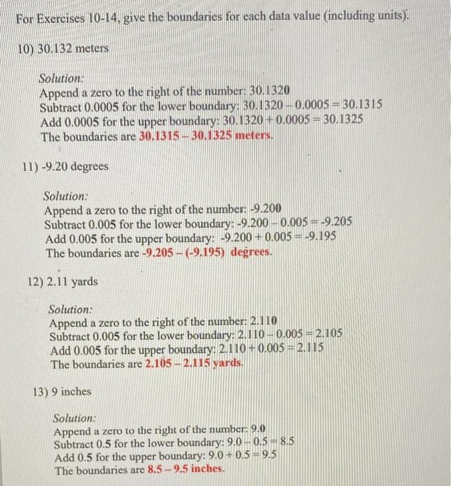 Solved Give the boundaries, including units, for the data | Chegg.com