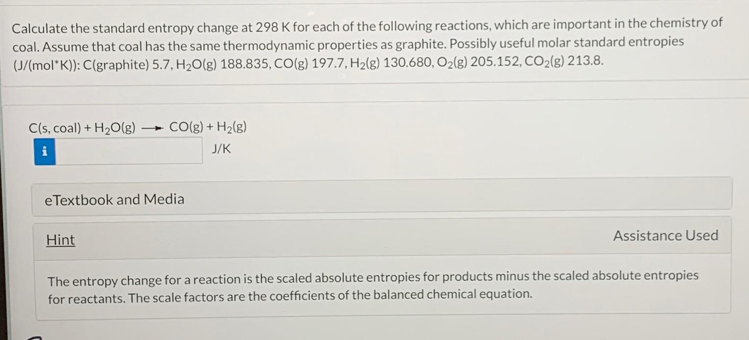 Solved Calculate the standard entropy change at 298K ﻿for | Chegg.com