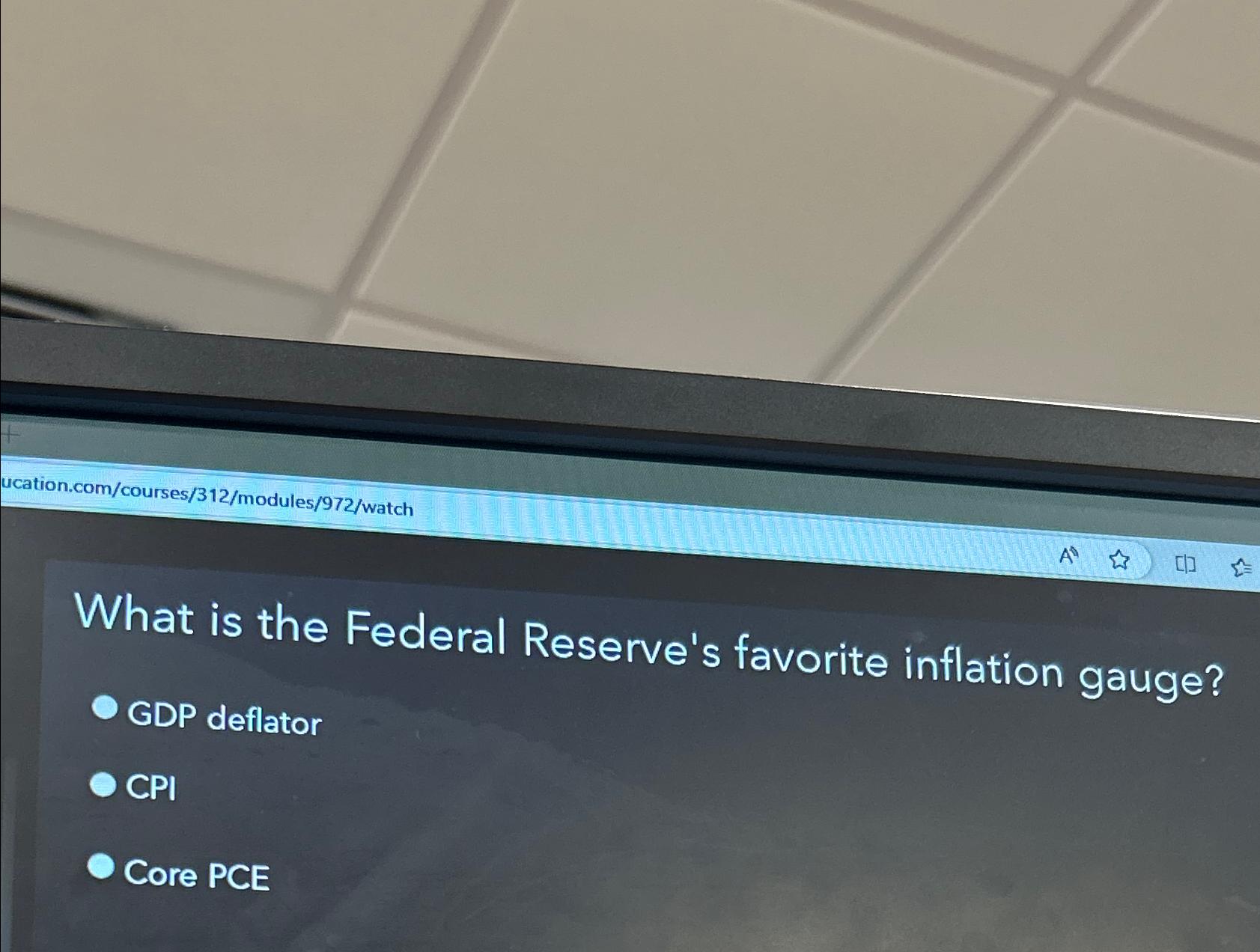 Solved What is the Federal Reserve's favorite inflation | Chegg.com