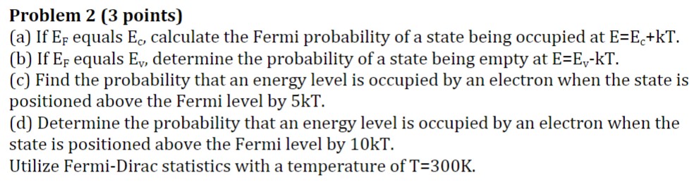 Solved (a) If E_(F) equals E_(c), calculate the Fermi | Chegg.com