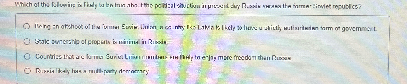 Solved Which of the following is likely to be true about the | Chegg.com