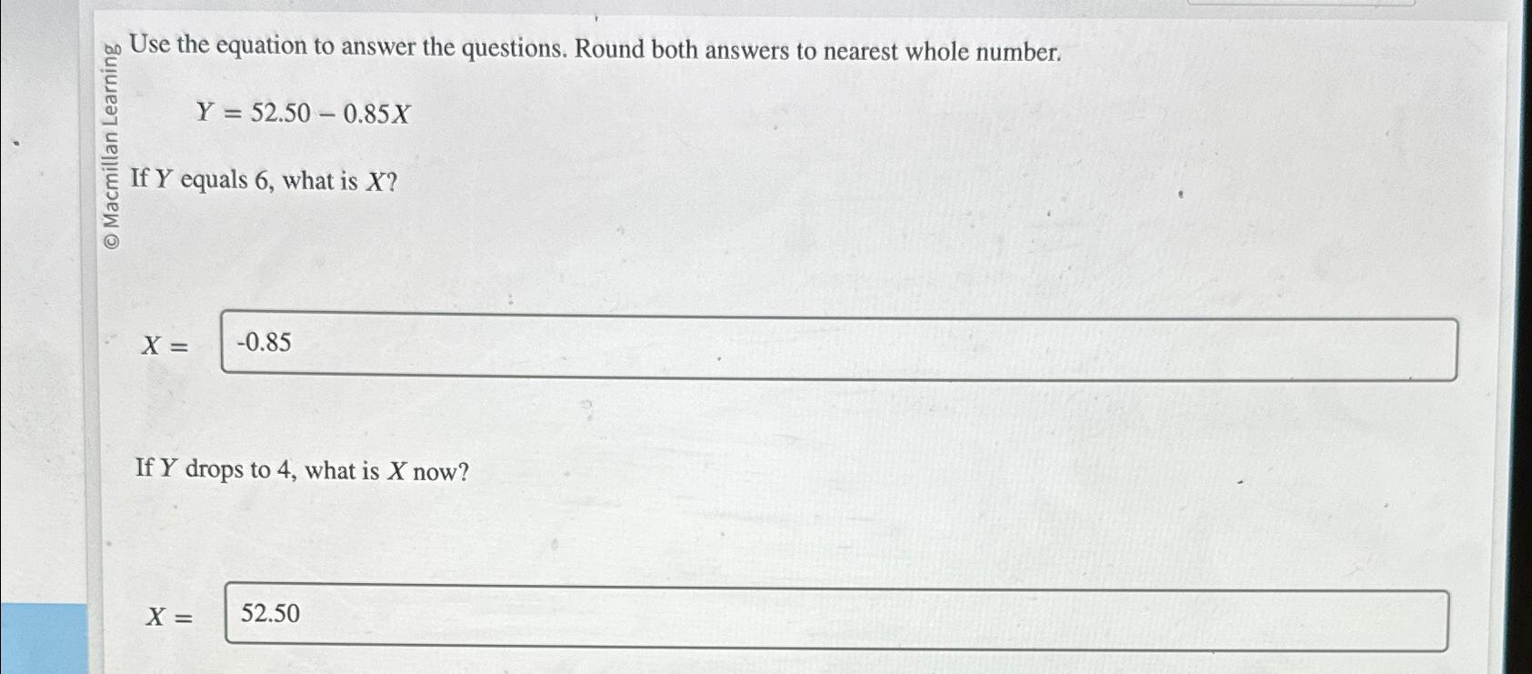 Solved Use the equation to answer the questions. Round both | Chegg.com