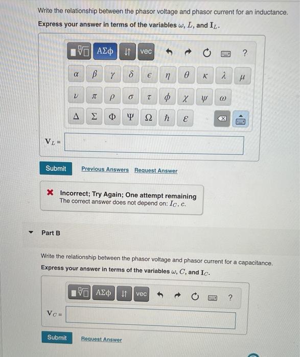 Solved Write the relationship between the phasor voltage and | Chegg.com