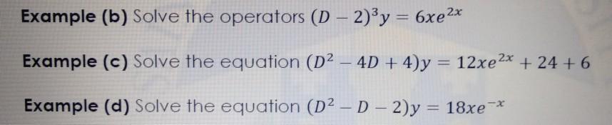 Solved Exercises Exponential Shift Solve the following | Chegg.com
