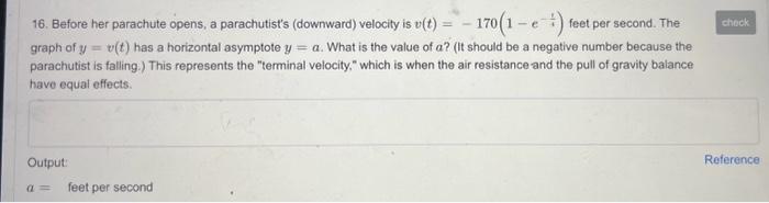Solved 16. Before her parachute opens, a parachutist's | Chegg.com