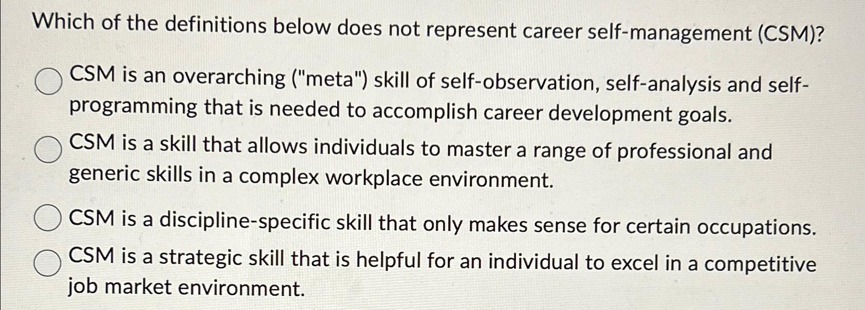 Solved Which of the definitions below does not represent | Chegg.com