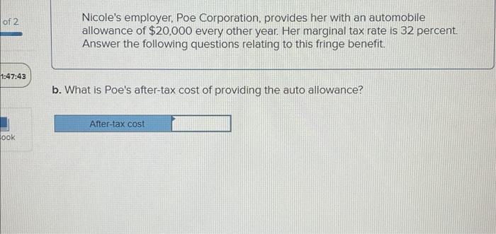 Solved Nicole's employer, Poe Corporation, provides her with | Chegg.com