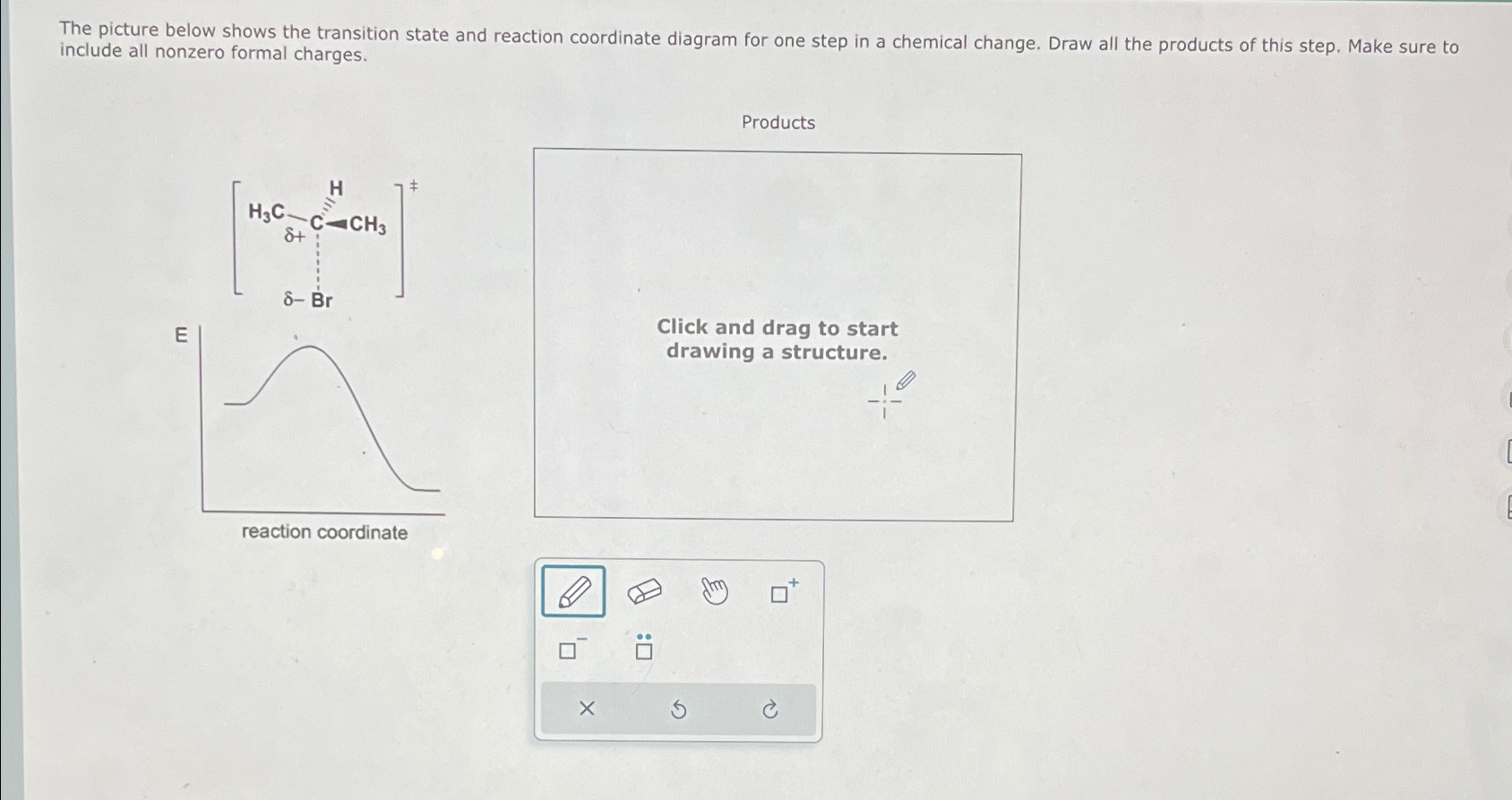 Solved The picture below shows the transition state and | Chegg.com