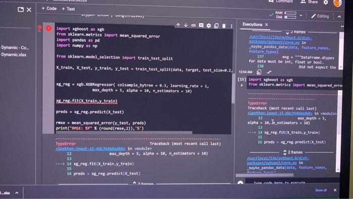 Solved I am using Colab to execute some machine learning | Chegg.com