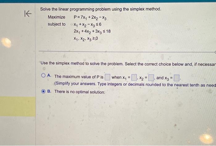 Solved Solve the linear programming problem using the | Chegg.com