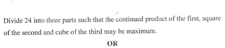 Solved Divide 24 into three parts such that the continued | Chegg.com