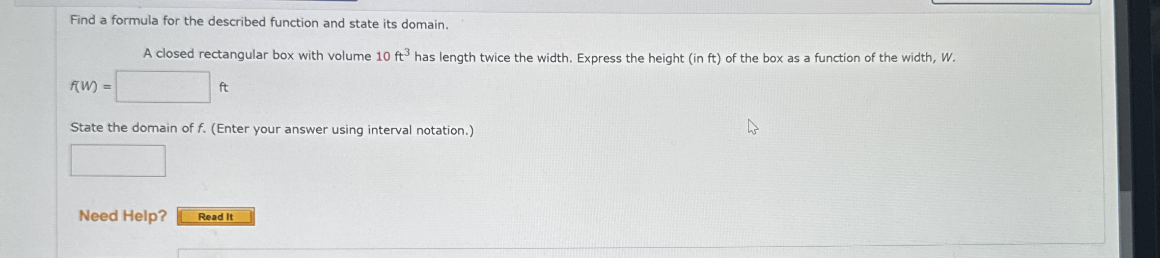 Solved Find a formula for the described function and state | Chegg.com