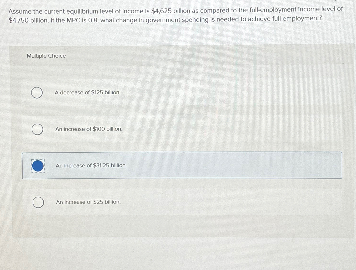 Solved Assume the current equilibrium level of income is | Chegg.com