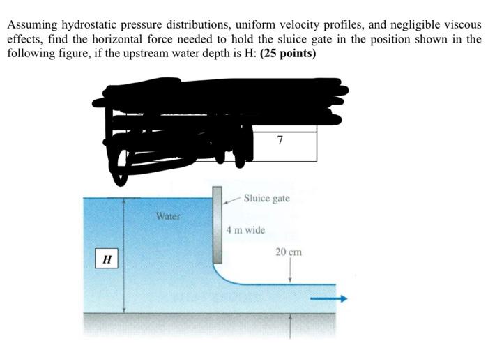 Solved Assuming hydrostatic pressure distributions, uniform | Chegg.com