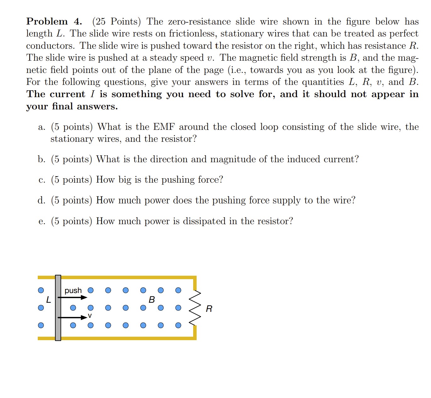 Solved Problem 4. (25 ﻿Points) ﻿The zero-resistance slide | Chegg.com