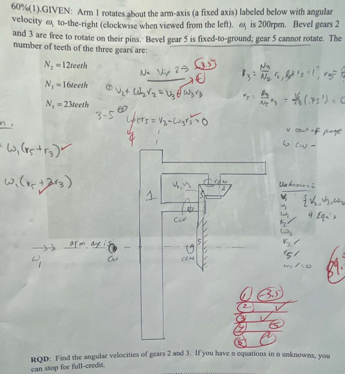 Solved 60%(1).GIVEN: Arm 1 ﻿rotates about the arm-axis (a | Chegg.com