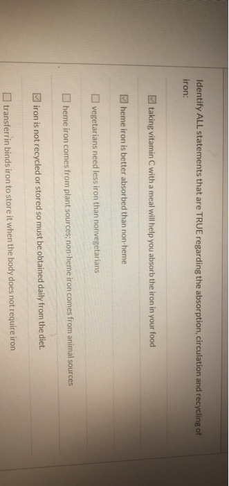 Solved Identify ALL statements that are TRUE regarding the | Chegg.com