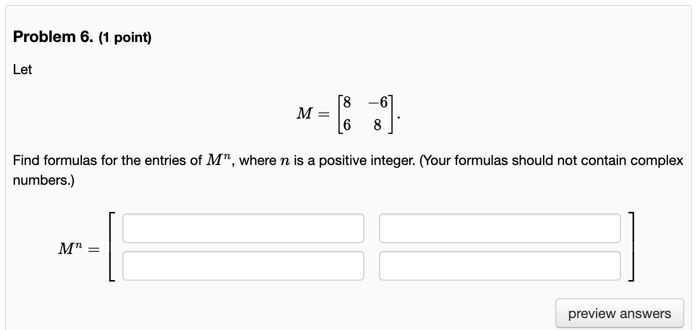 Solved Problem 6 1 ﻿point Letm [8 668] Find Formulas For