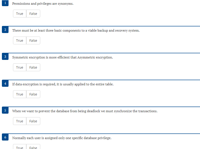 Solved 1 ﻿Permissions and privileges are synonyms.False2 | Chegg.com