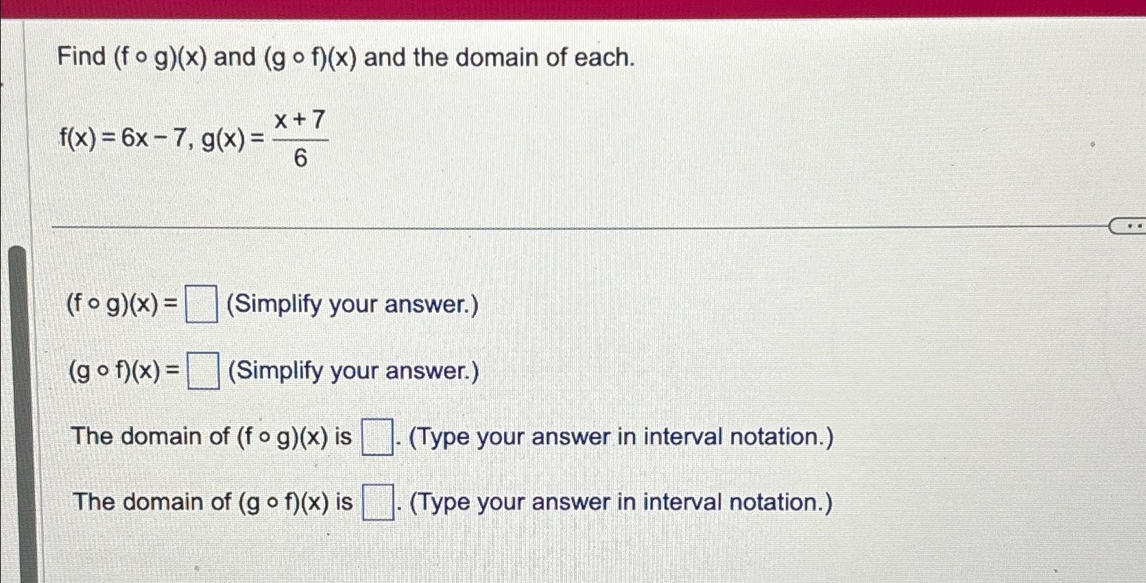 Solved Find (f@g)(x) ﻿and (g@f)(x) ﻿and the domain of | Chegg.com