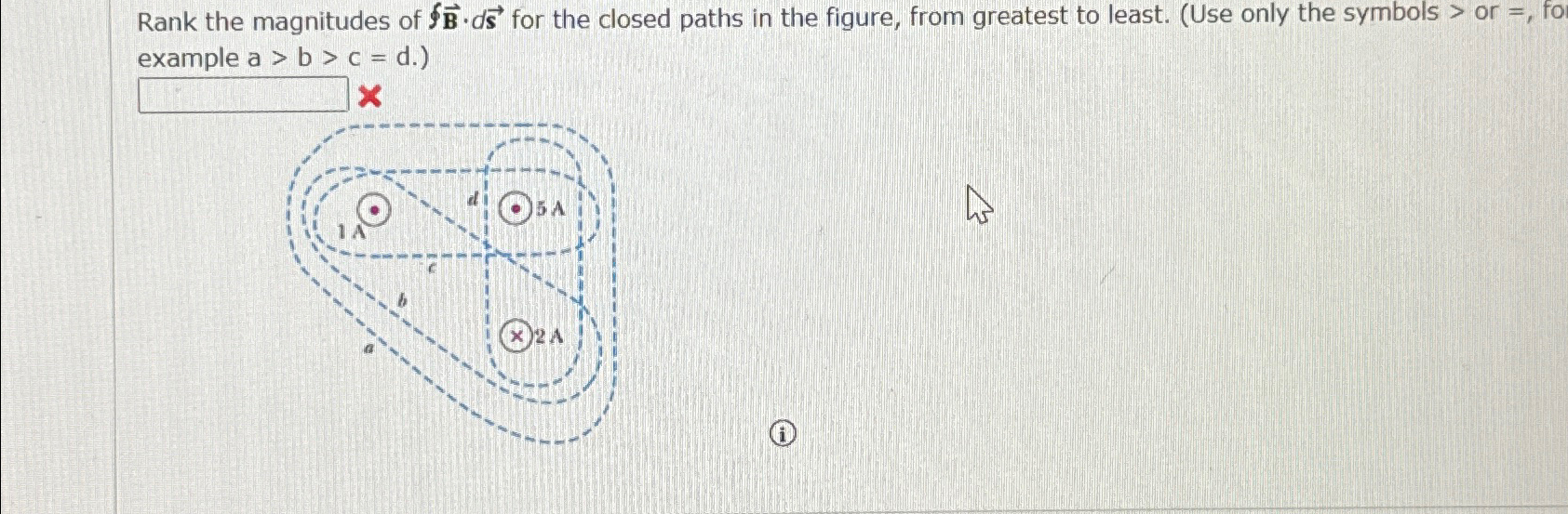 Solved Rank the magnitudes of o∫﻿﻿vec(B)*dvec(s) ﻿for the | Chegg.com