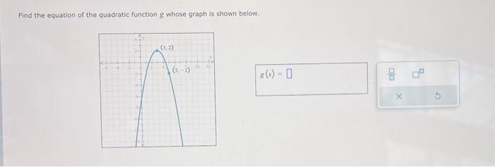 Solved Find The Equation Of The Quadratic Function G Whose