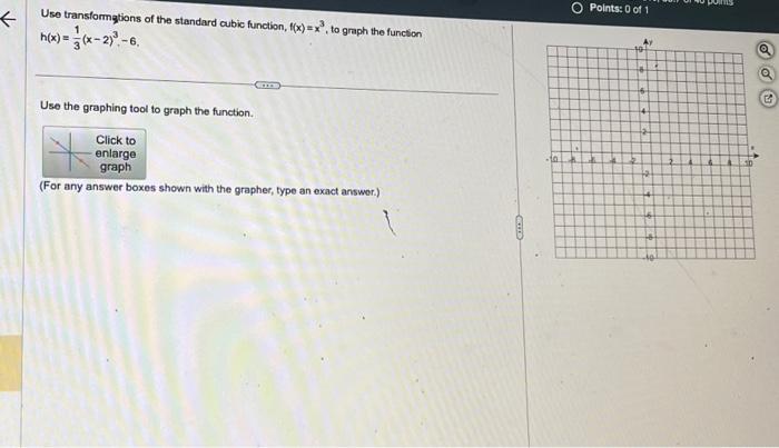 Solved Use transformations of the standard cubic function, | Chegg.com