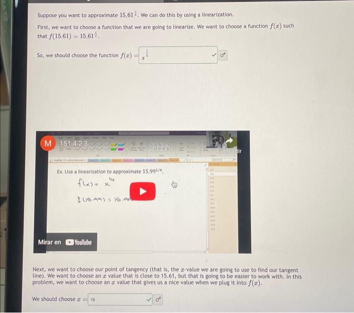 Solved Suppose you want to approximate 15.6141, We can do | Chegg.com