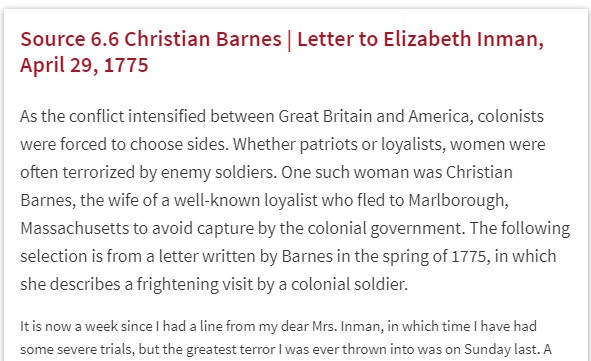 Solved Source 6.6 Christian Barnes Letter to Elizabeth | Chegg.com
