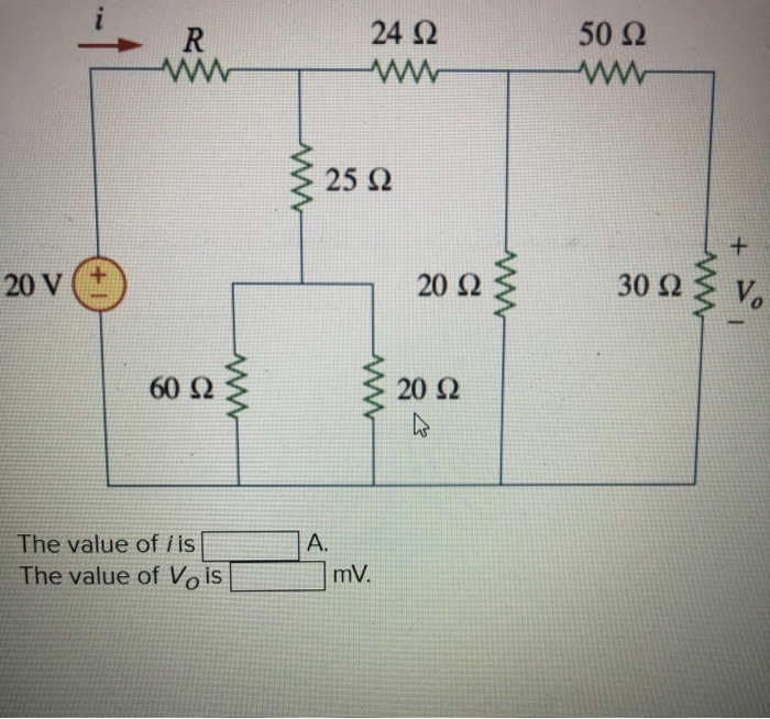 Solved find I and v0 in the given circuit. Assume R=68 ohms | Chegg.com