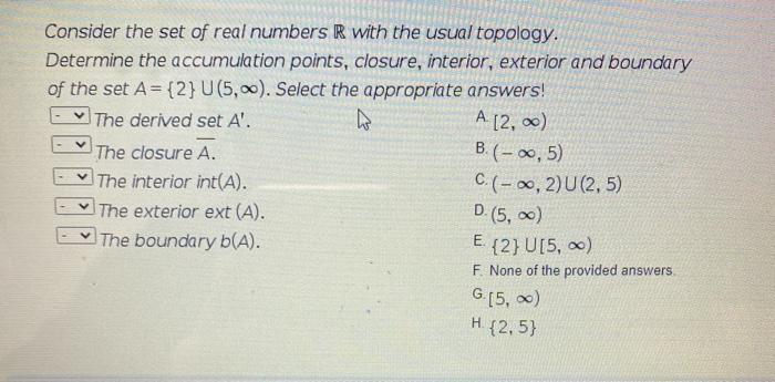 Solved Consider the set of real numbers R with the usual | Chegg.com