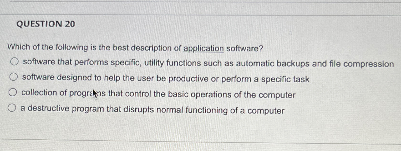 Solved QUESTION 20Which of the following is the best | Chegg.com