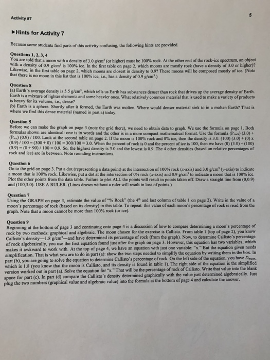 Solved Rowan Introduction to Astronomy Activity #7: How Much | Chegg.com