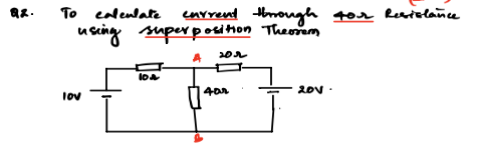 Solved Calculate current through for 40ohm Resistance using | Chegg.com