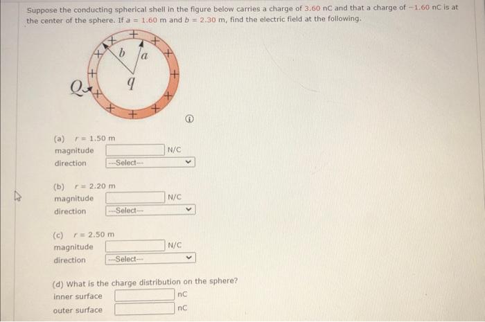 Solved Suppose the conducting spherical shell in the figure | Chegg.com
