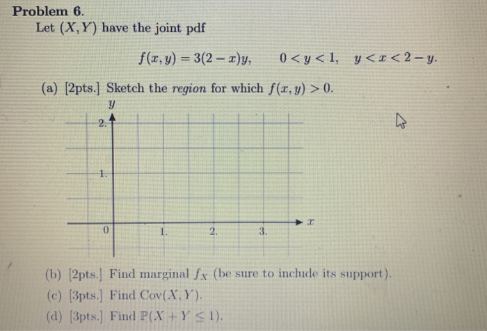 Solved Problem 6. Let (X,Y) have the joint pdf f(x, y) = 3(2 | Chegg.com Solved Problem 6. Let (X,Y) have the joint pdf f(x, y) = 3(2 | Chegg.com