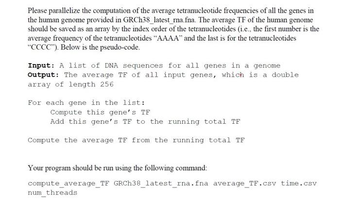 Solved Please parallelize the computation of the average | Chegg.com