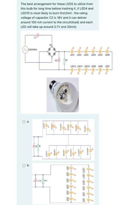 Solved 。 0 0 ர் 0The best arrangement for these LEDS to | Chegg.com