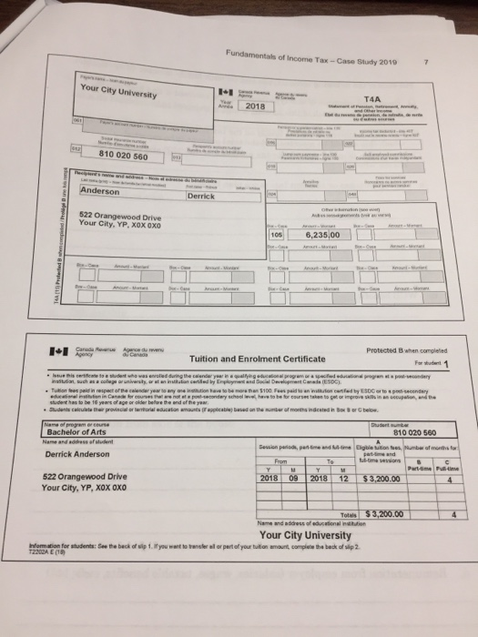 Fundaentals of Income Tax-Case Study 2019 Case Study | Chegg.com