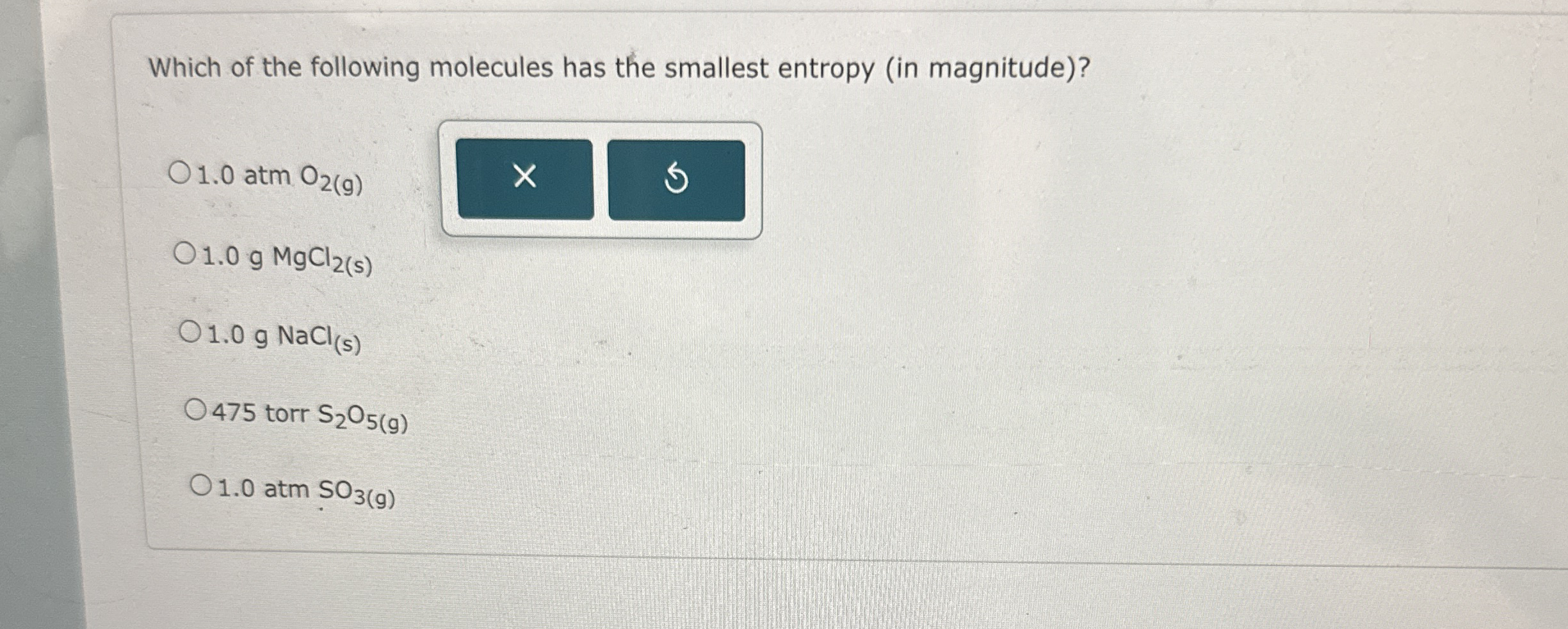 Solved Which of the following molecules has the smallest | Chegg.com