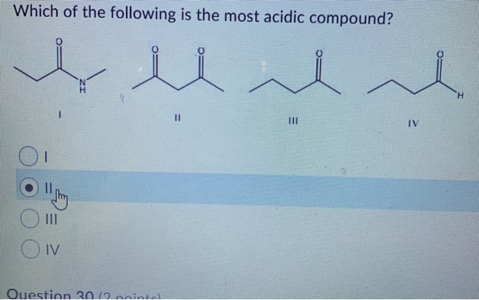 Solved Which of the following is the most acidic compound? ل | Chegg.com